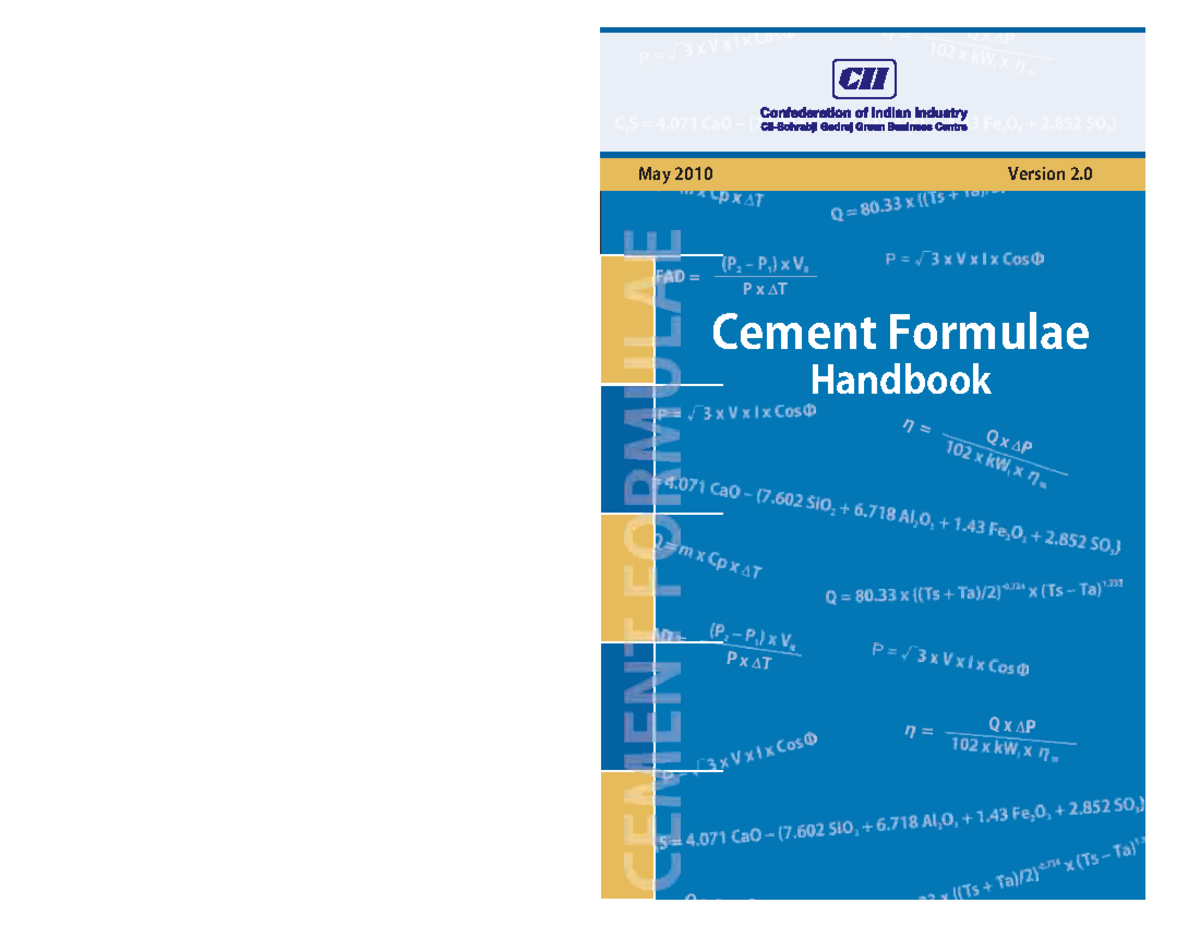 Cement Formula Handbook (Version 2.0) - Essential Industry Insights ...