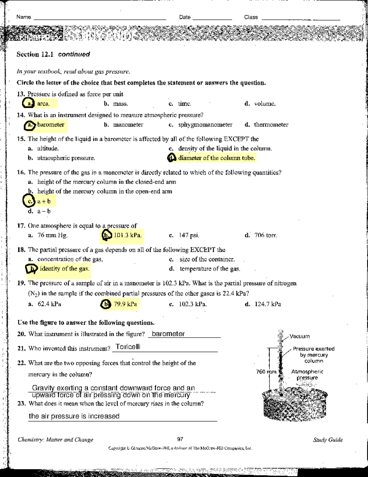 Chapter 12 Study Guide: Forces, Pressure, and Phase Changes - Studocu