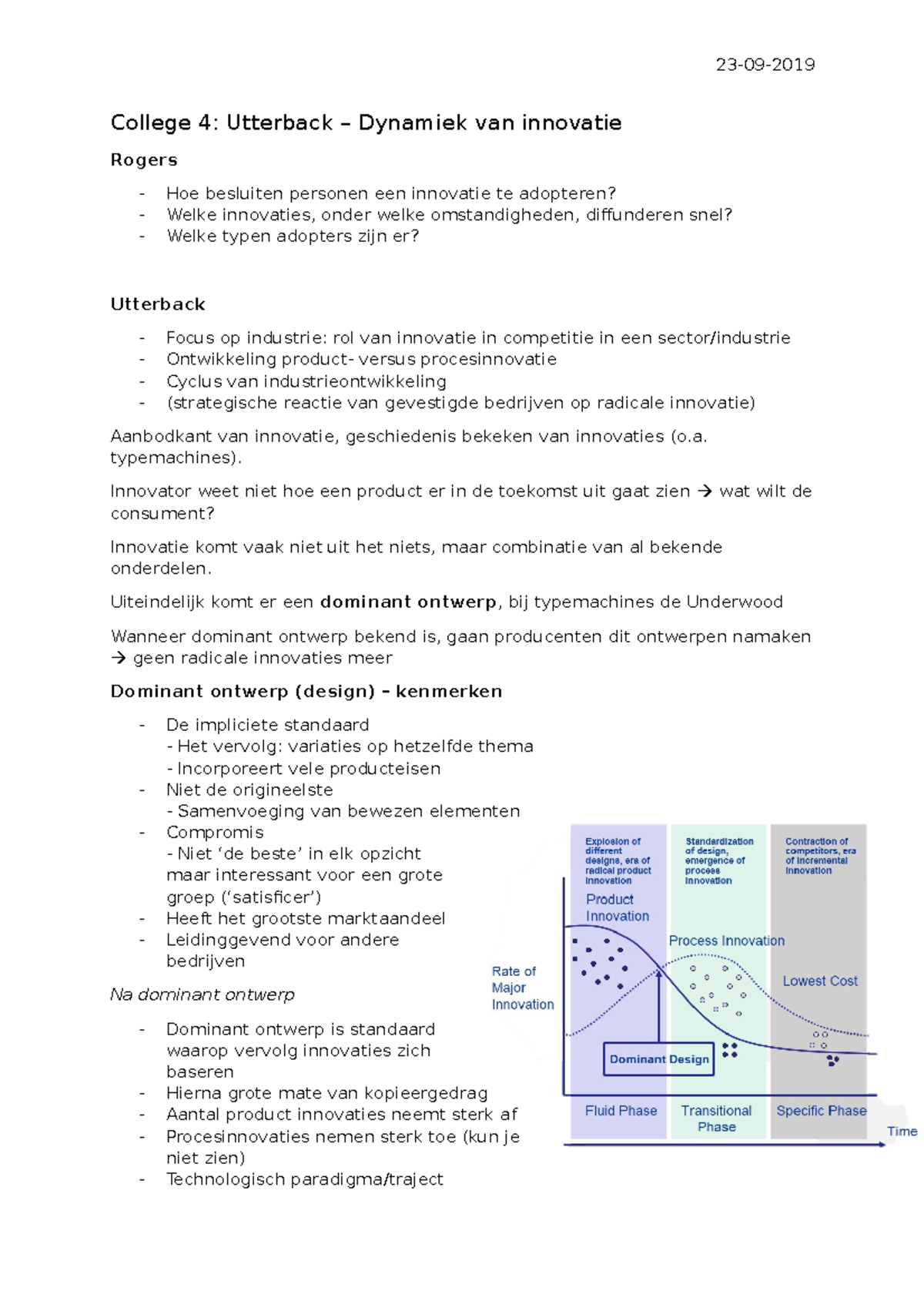 Hoorcollege 4 Utterback - College 4: Utterback – Dynamiek van innovatie ...