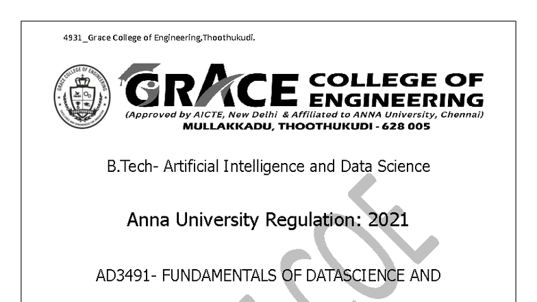 FDSA 4931 - Question Bank for Fundamentals of Data Science & Analytics ...