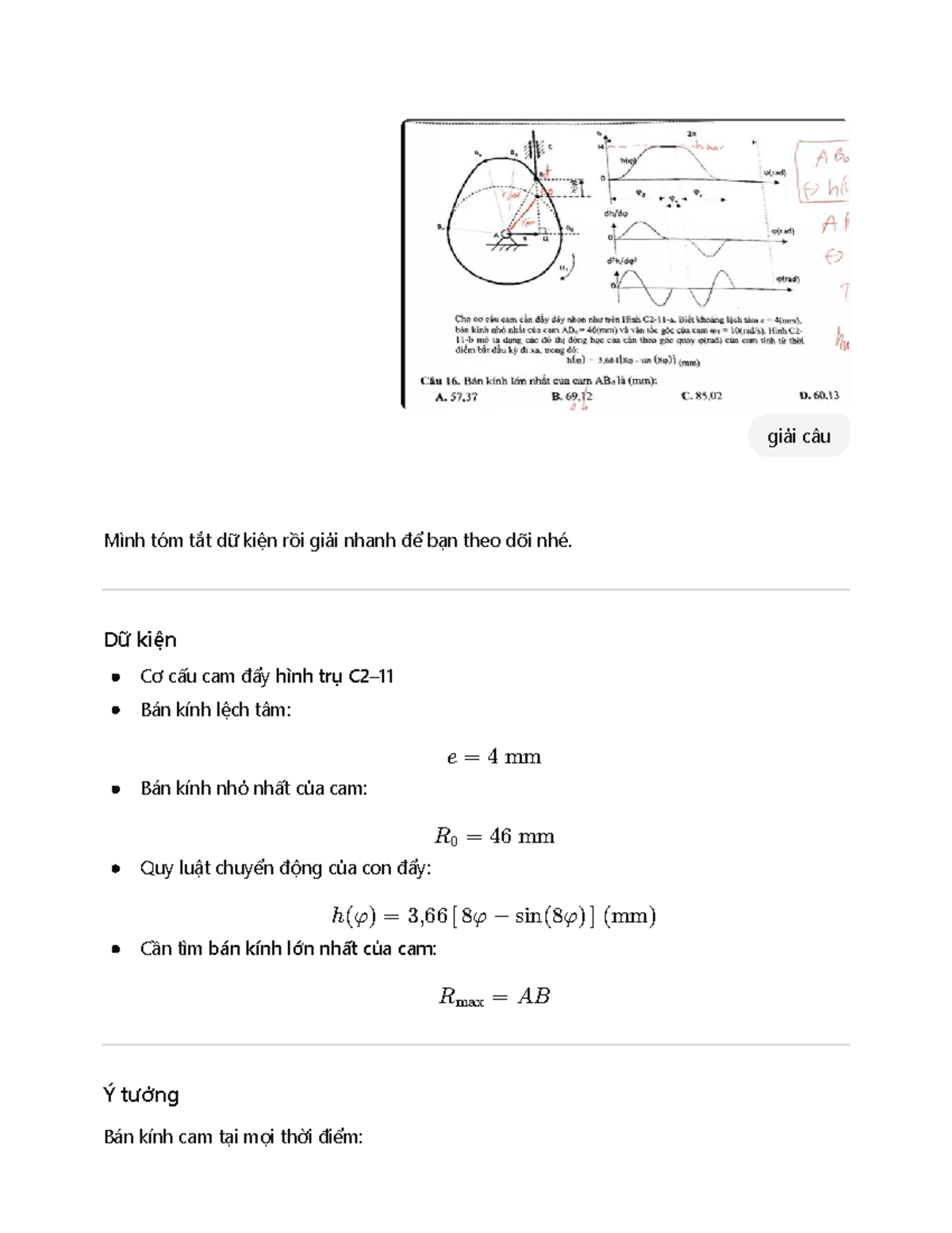 CTM QUIZ 2025f: Tóm tắt và Giải bài tập Cơ cấu cam đẩy - Studocu