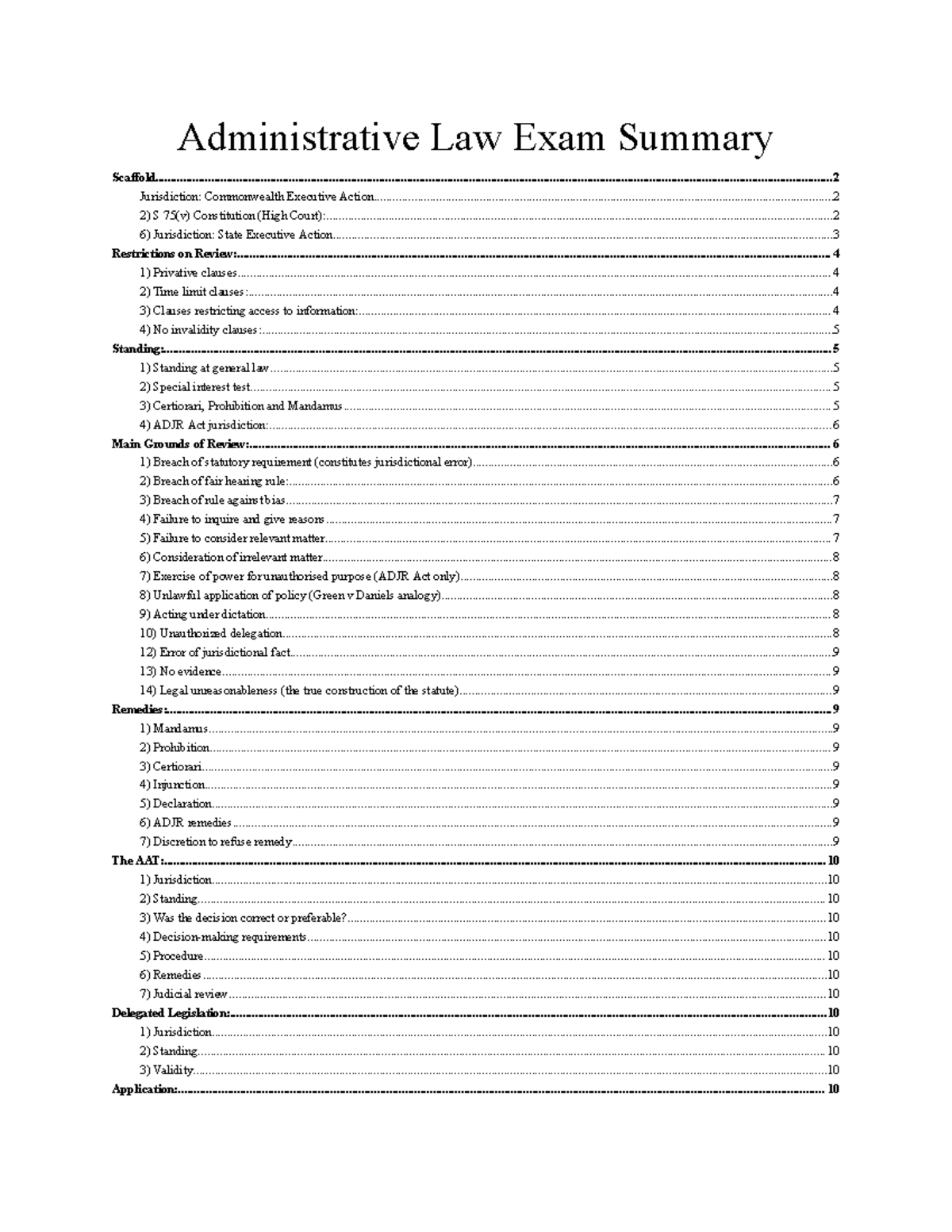 Admin Law Exam Summary (Course Code: Admin Law) - Studocu