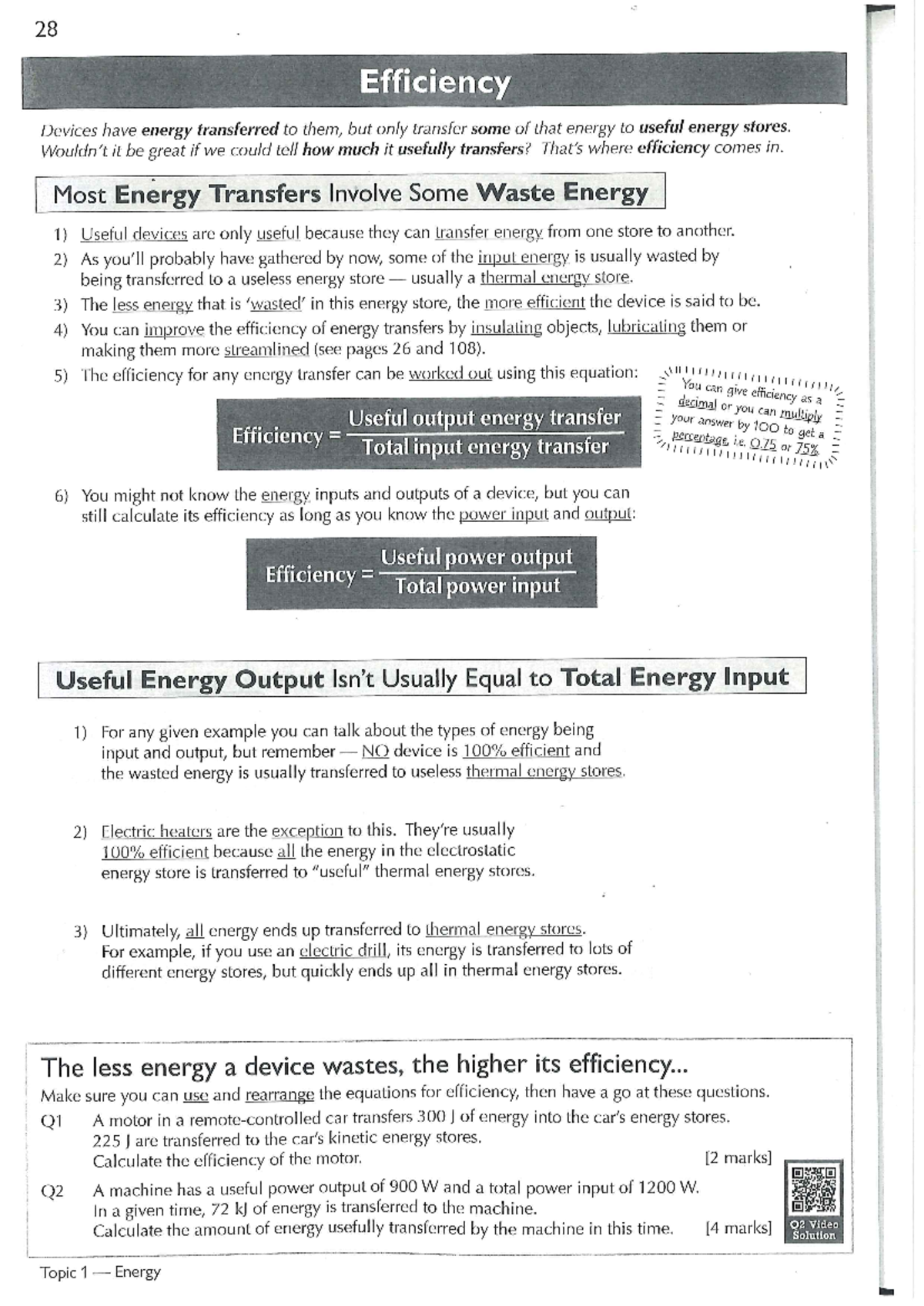 Efficiency Devices: Understanding Energy Transfer and Calculations in ...