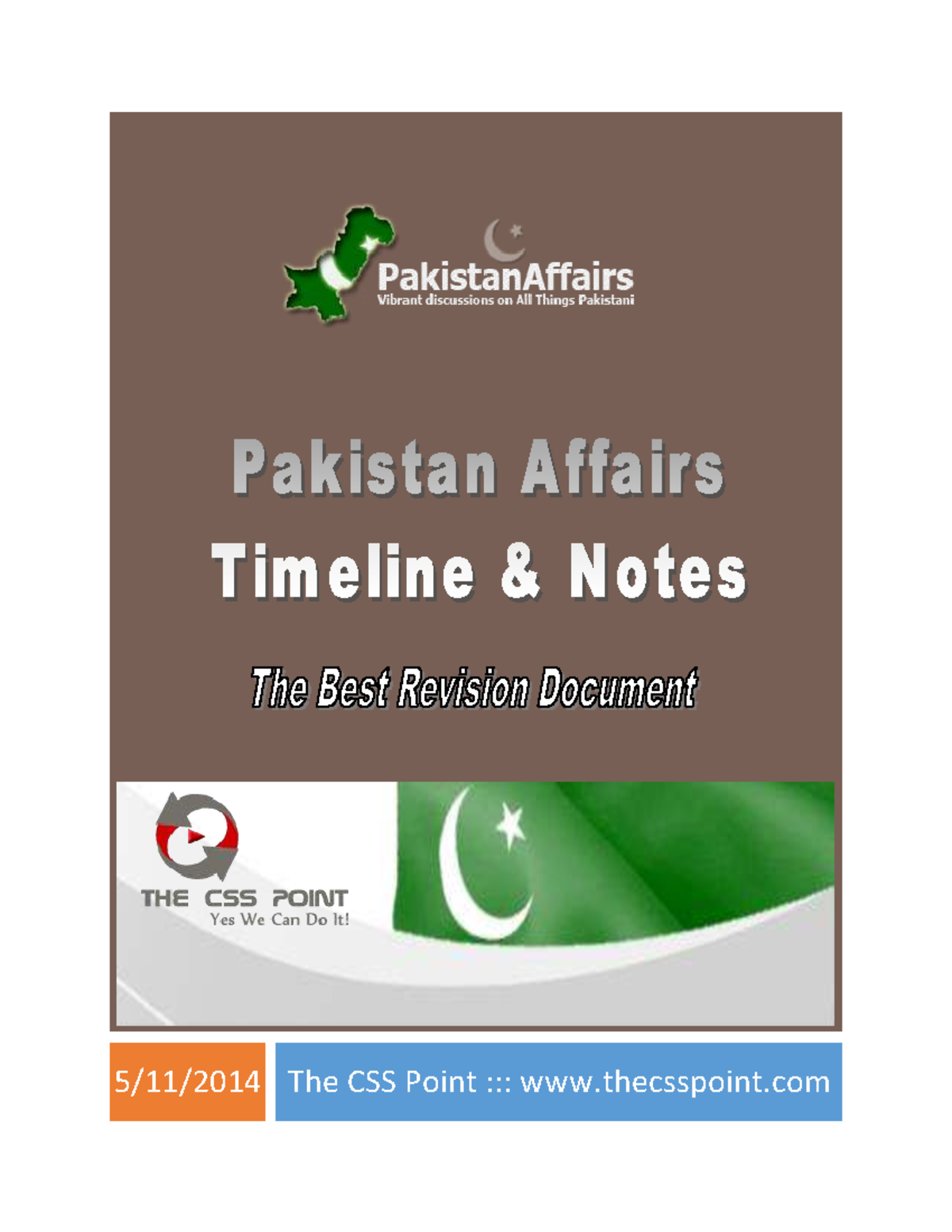CSS Pakistan Affairs: Comprehensive Timeline and Revision Notes - Studocu