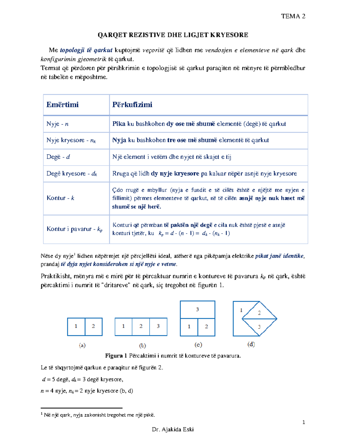 Seminar 2- Ligjet kryesore - 1 QARQET REZISTIVE DHE LIGJET KRYESORE Me ...