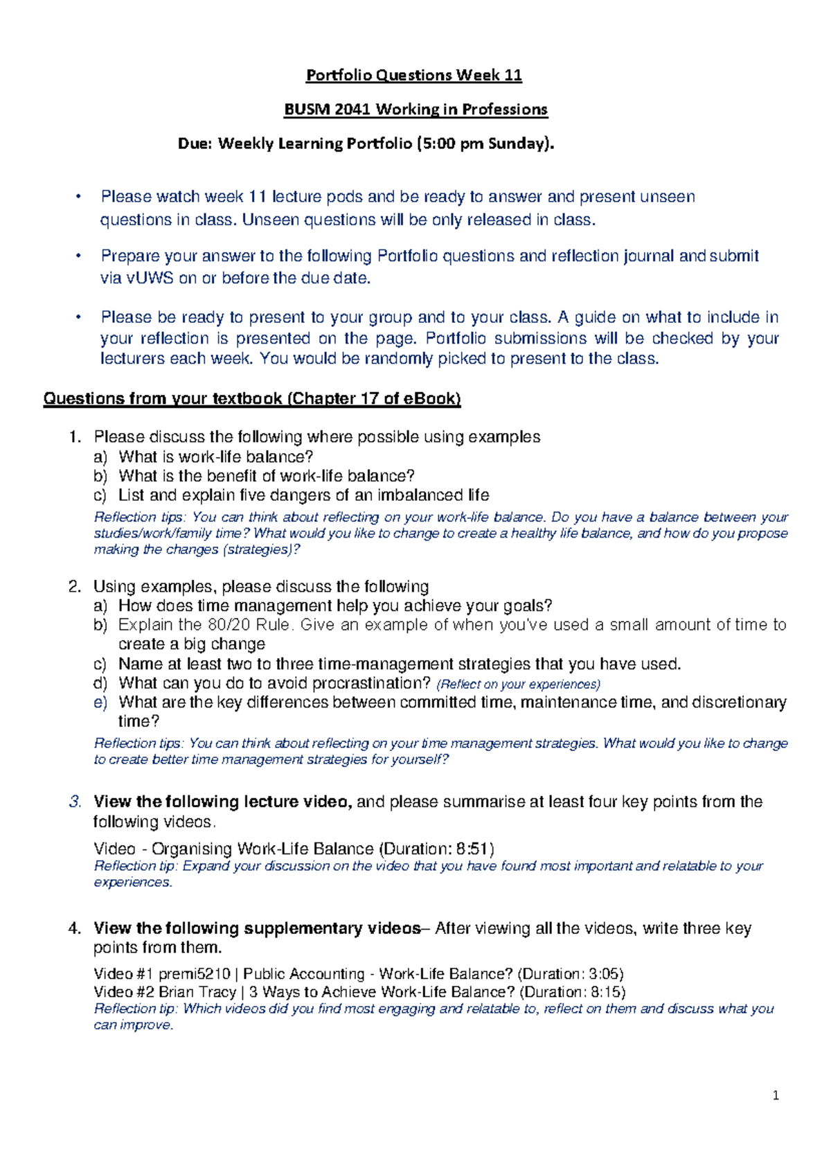 Week 11 Portfolio Questions UEH, T2 2024- Edit 2 - 1 Portfolio ...