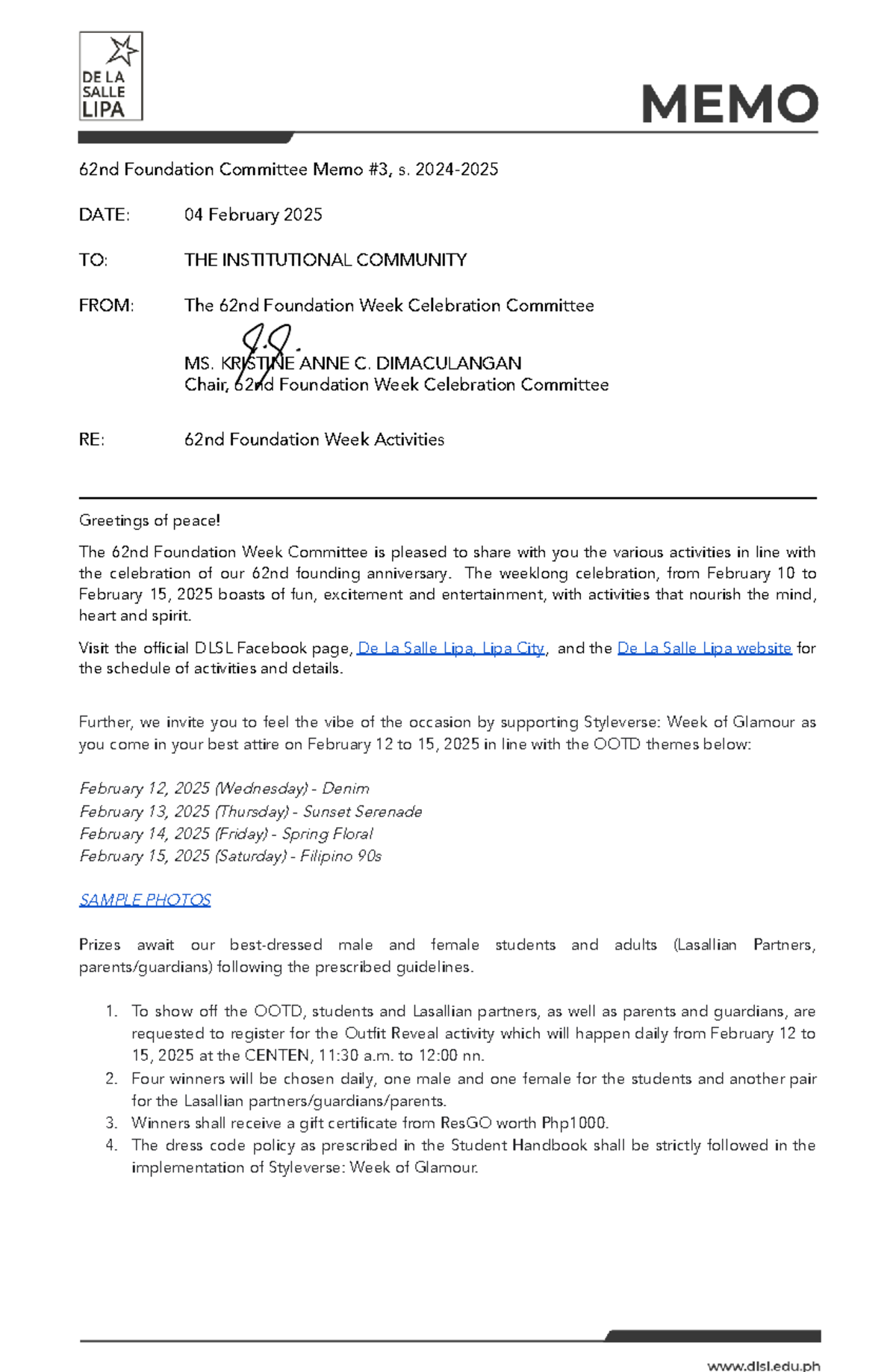 FC Memo #3 Foundation Activities.docx - 62nd Foundation Committee Memo ...