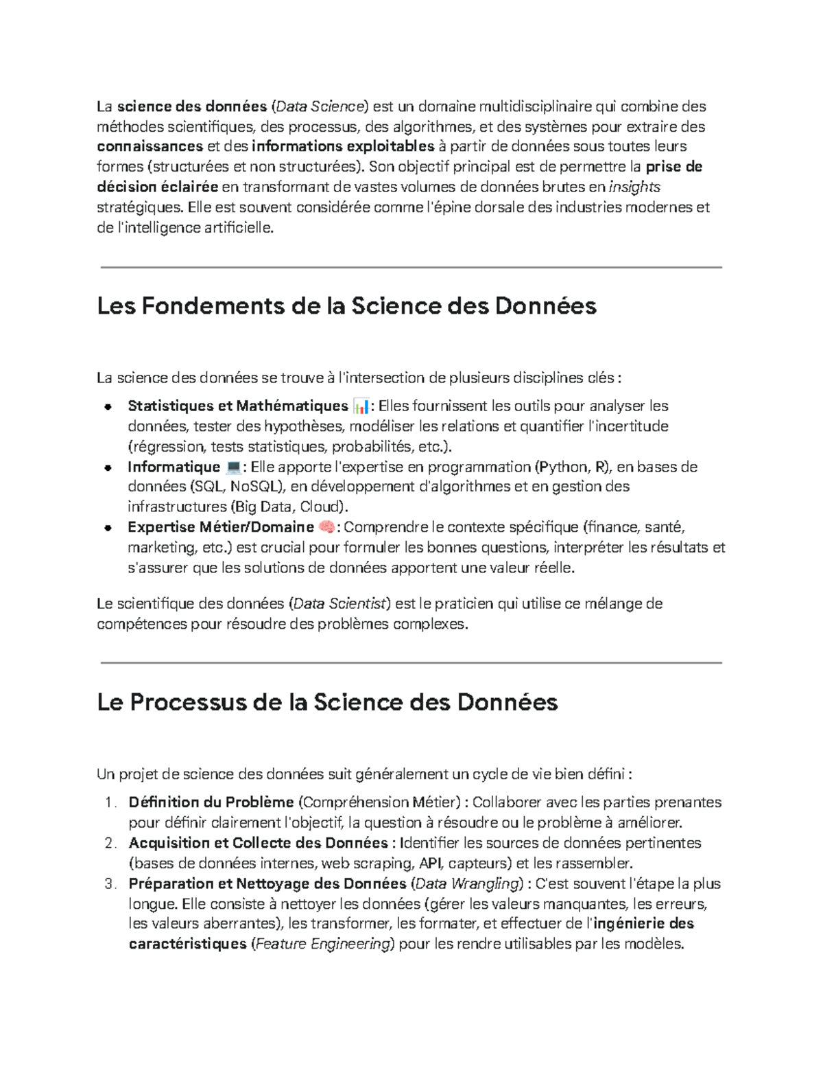 Fondements et Applications de la Science des Données (Data Science ...