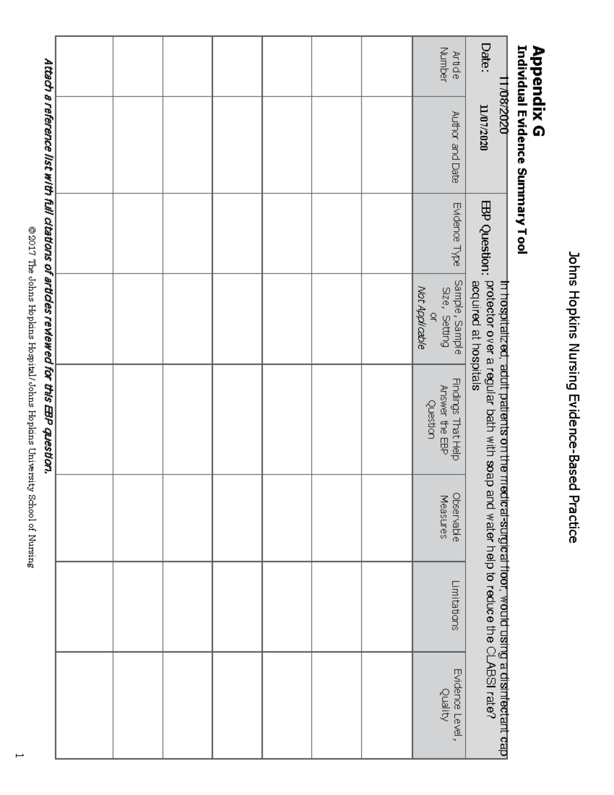 FORM Appendix G Individual Evidence Tool copy - Johns Hopkins Nursing ...