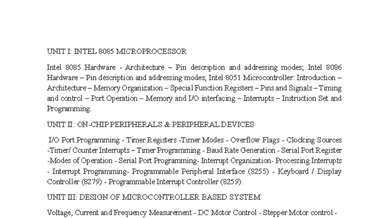 Microprocessor and Embedded Systems Overview (MESD) - Studocu