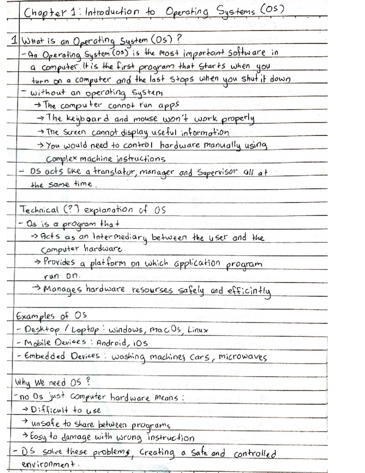 Chapter 1-6 Notes on Operating Systems (OS) Fundamentals - Studocu