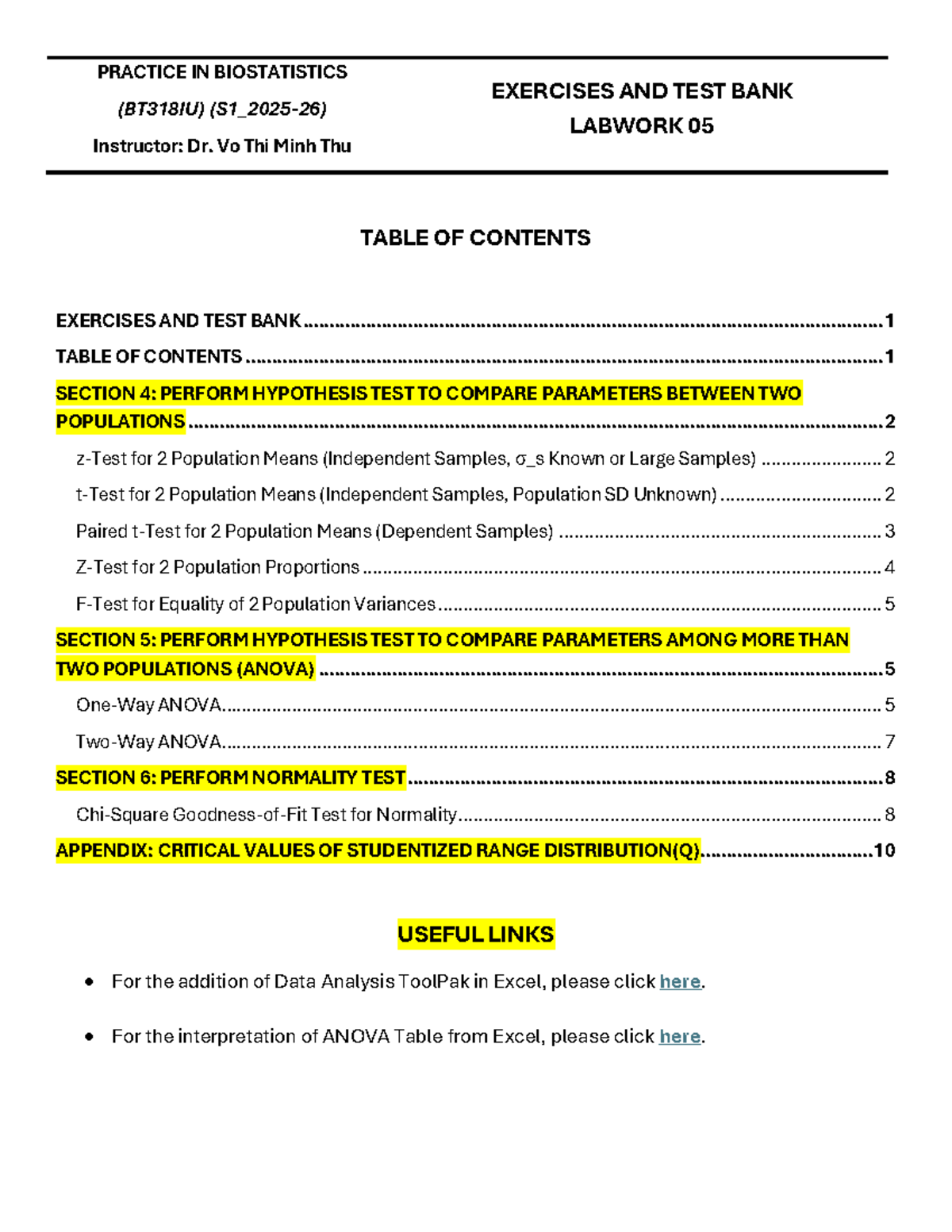 Exercises AND TEST BANK - Practice IN Biostatistics - LAB 05 - PRACTICE ...