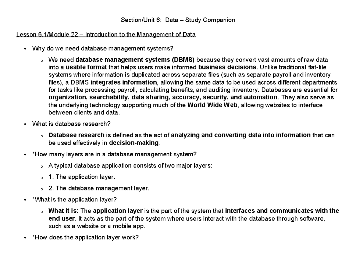 6: Data Study Companion Lesson 22 - Introduction to Database Management ...