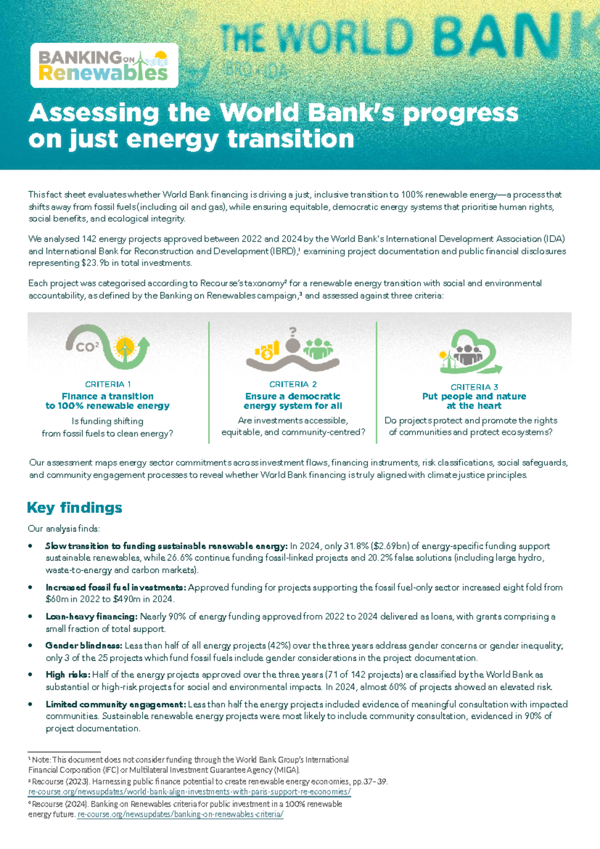 Fact Sheet: Assessing World Bank Progress on Just Energy Transition ...