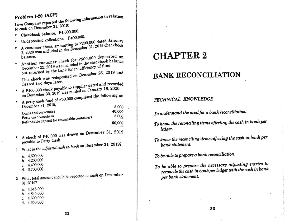 Chapter 2 Bank Reconciliation Notes Recent - Intermediate Accounting 2 ...