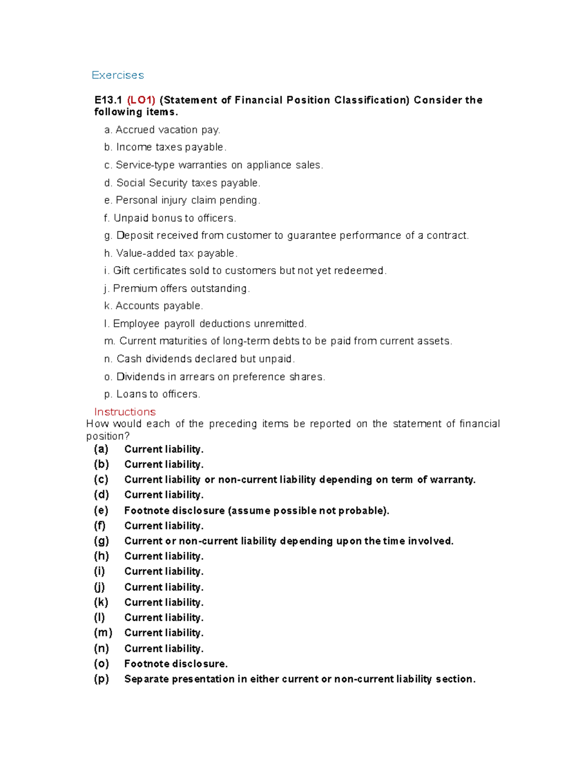 Liability Concepts and Short-Term Obligations - Tutorial Questions ...