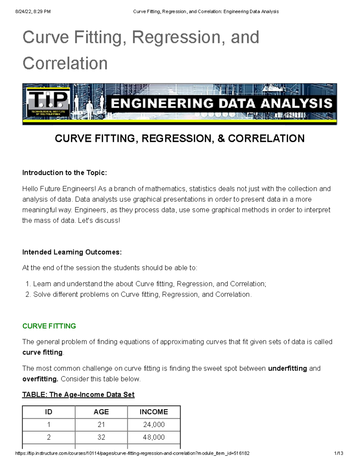 Curve-Fitting-Regression-and-Correlation -Engineering-Data-Analysis - Curve Fitting, Regression ...