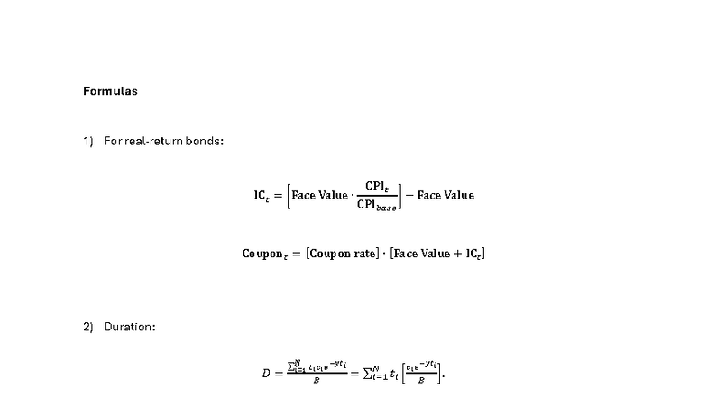 Formulas for Bonds - Midterm Study Guide - Studocu