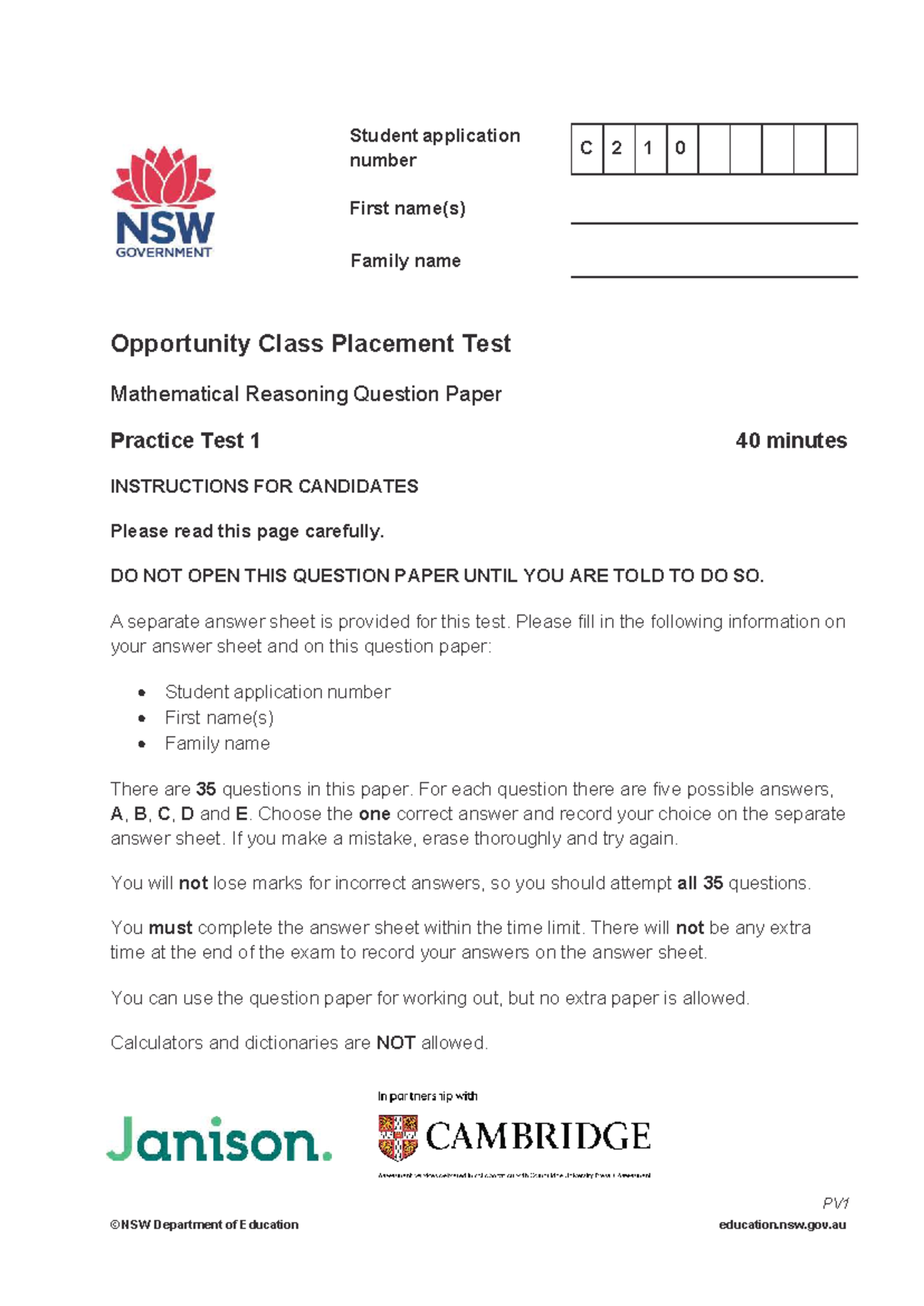 PT1 OC Mathematical Reasoning Practice Test Questions - Studocu