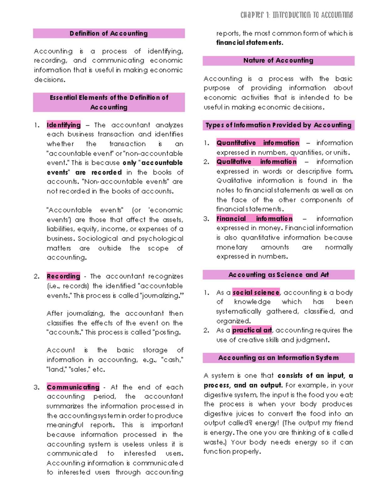 ACCT 101: Comprehensive Overview of Accounting Fundamentals - Studocu