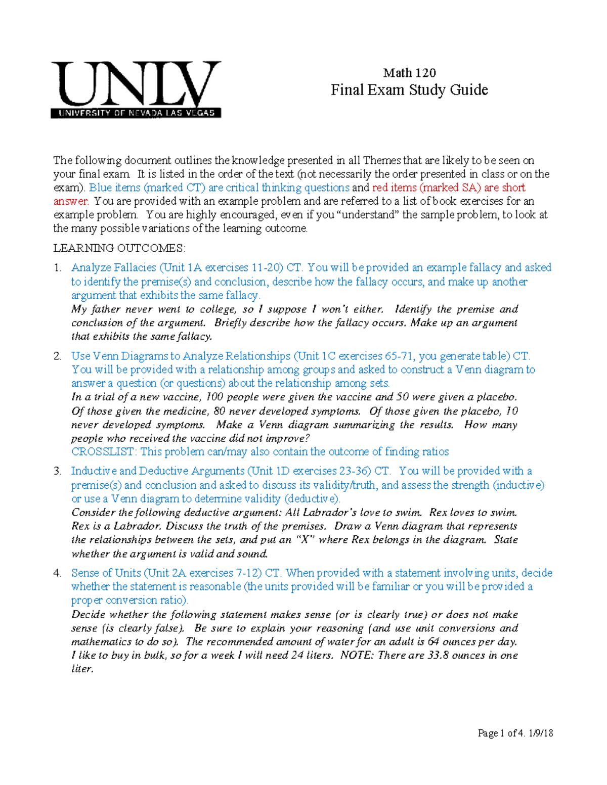 Math 120 Final Exam Study Guide: Key Concepts and Practice - Studocu