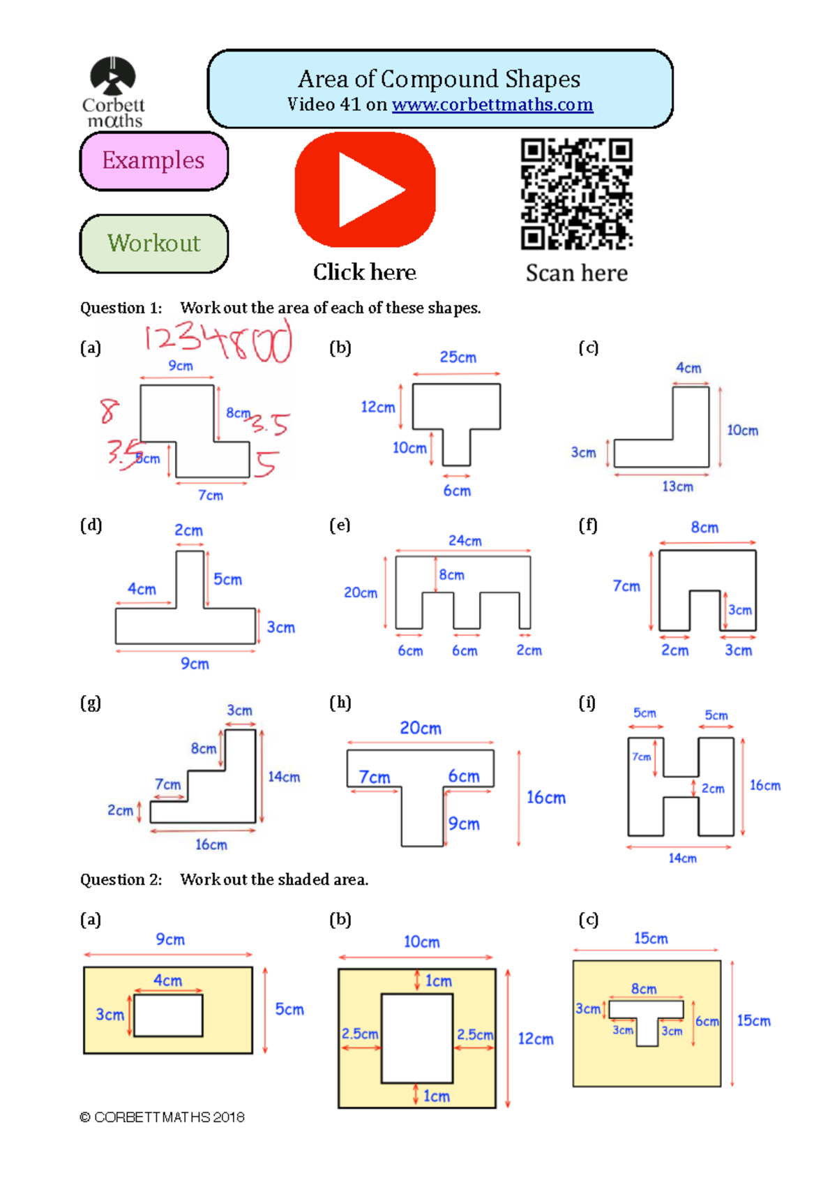 Area of Compound Shapes - Video 41 Exercises and Solutions - Studocu