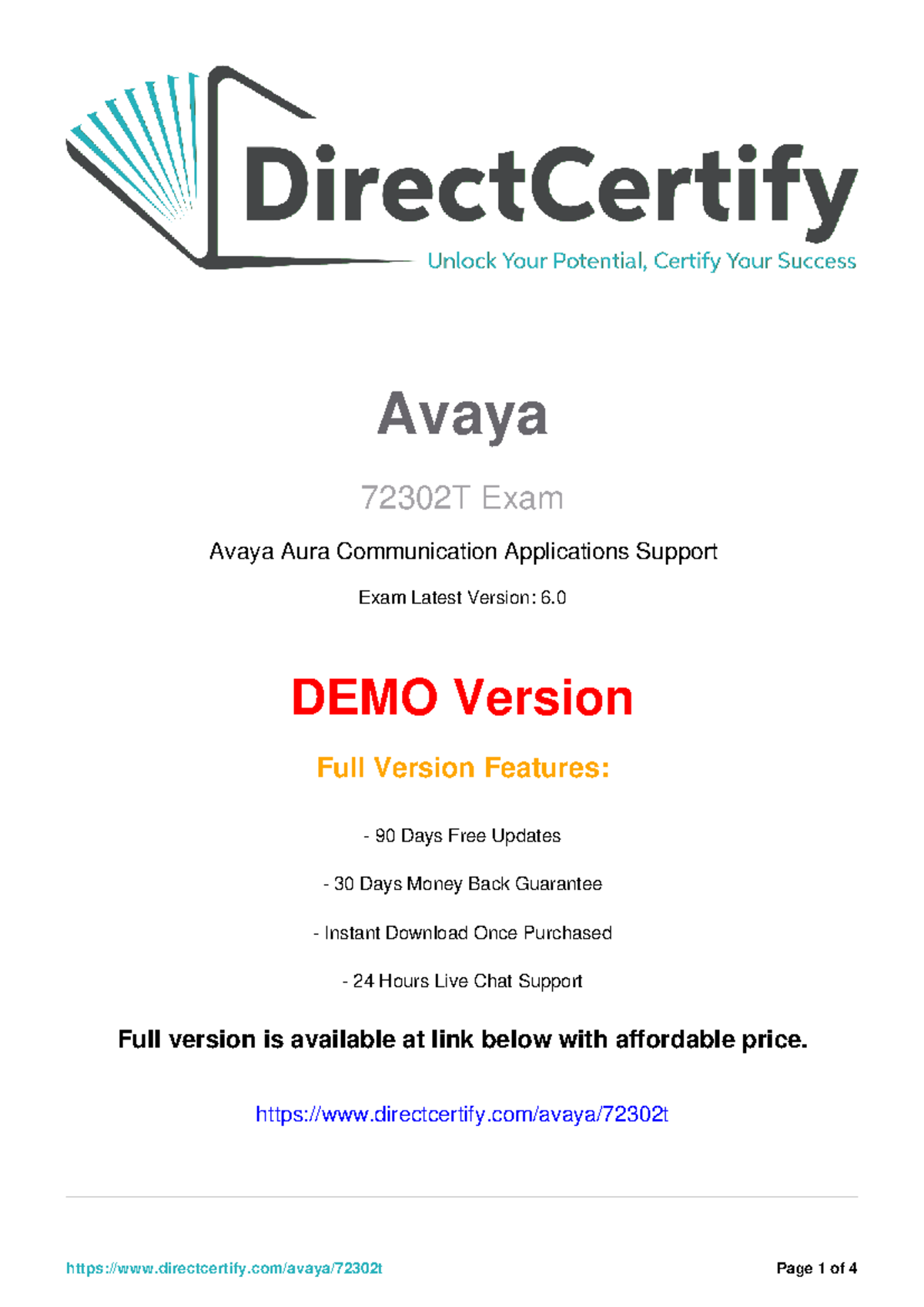 Avaya 72302T Exam: Aura Communication Apps Support Q&A Guide - Studocu