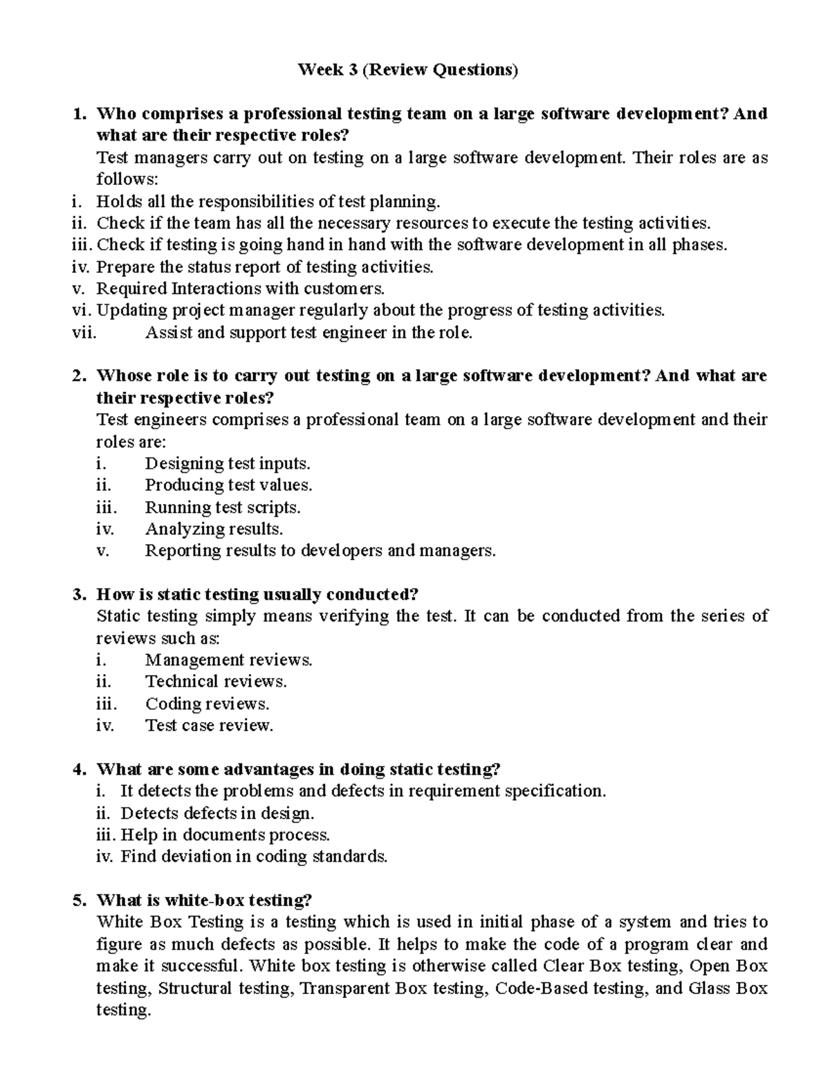 Itech 7409 Tutorial 3 - week 3 work - Week 3 (Review Questions) Who ...
