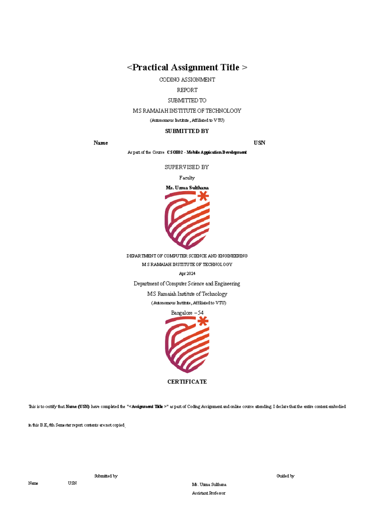 MAD Report Format-2024-uzma - CODING ASSIGNMENT REPORT SUBMITTED - Studocu