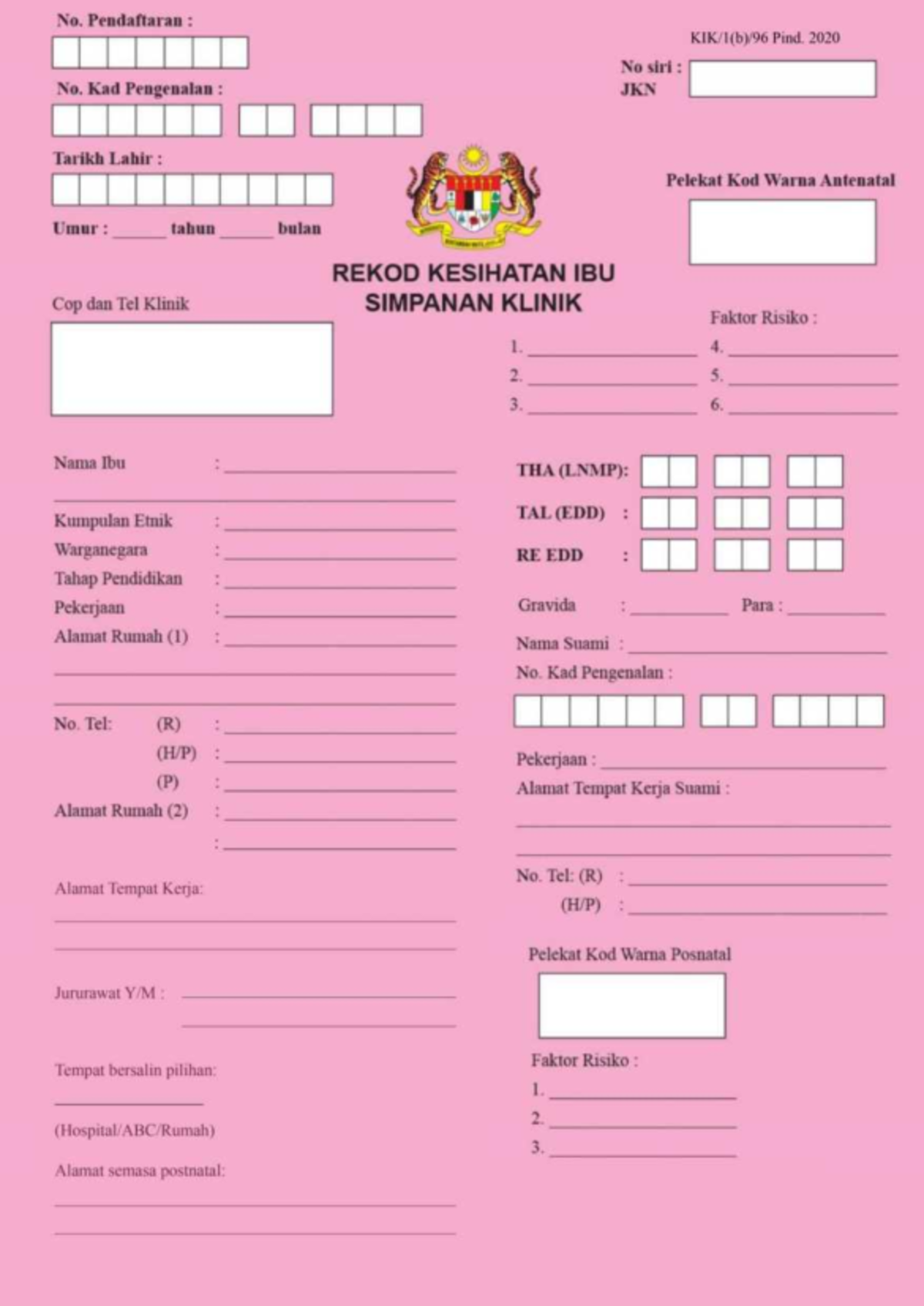 AXD680-Buku merah MCH-maternal record book 2020 - 1 KANDUNGAN ISI ...