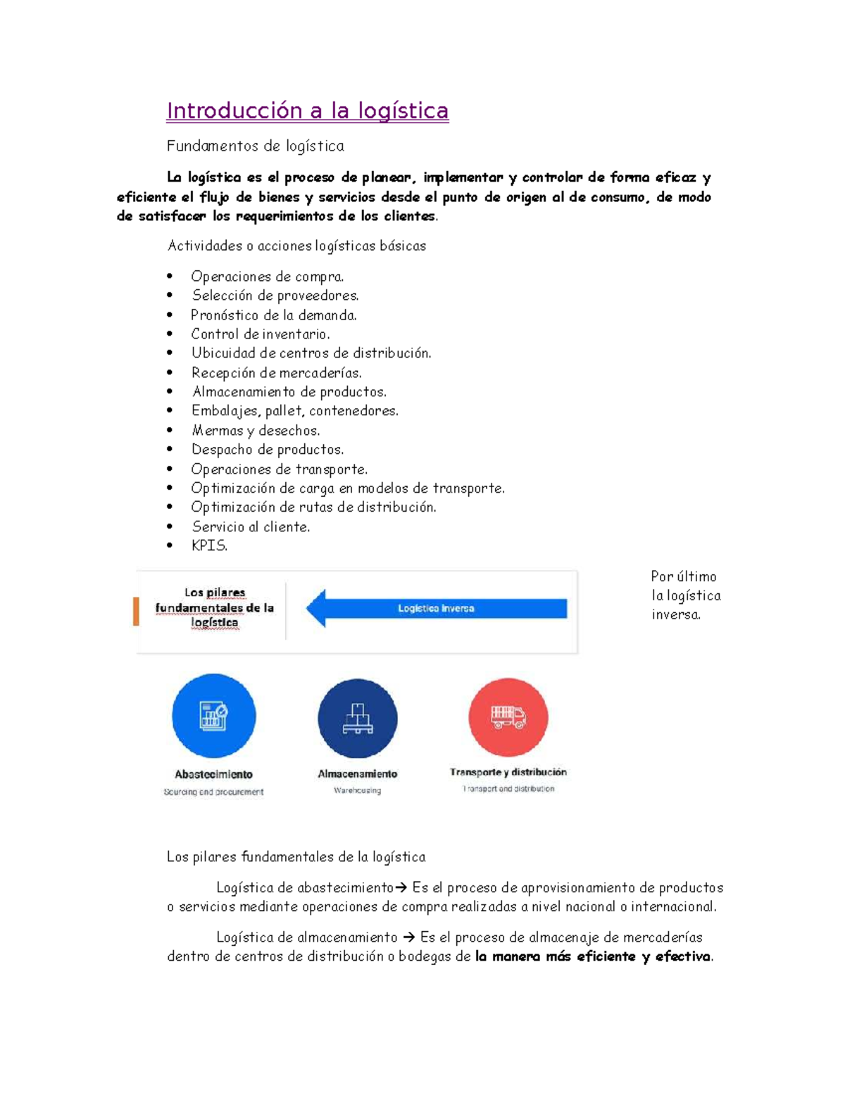 Técnicas de Gestión Logística: Fundamentos y Estrategias en SCM - Studocu