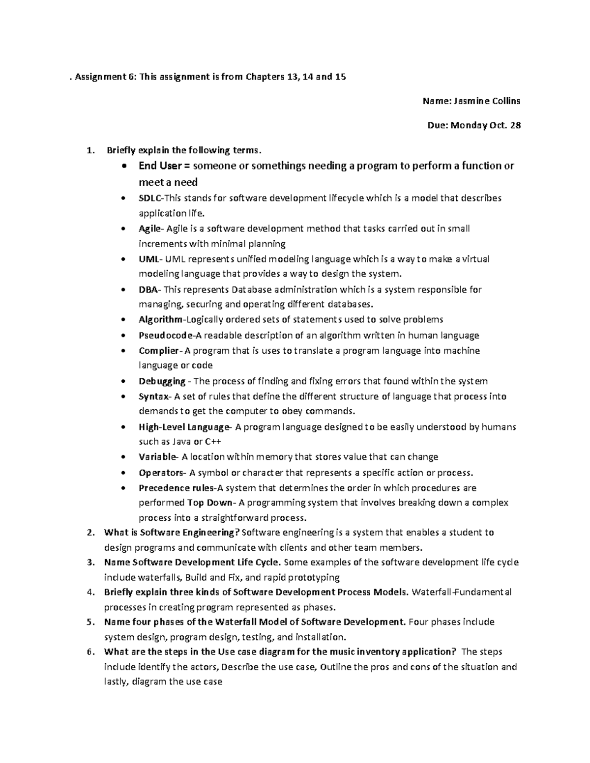 Basic Concepts in Software Engineering and Java Programming (CS101) - . Assignment 6: This - Studocu