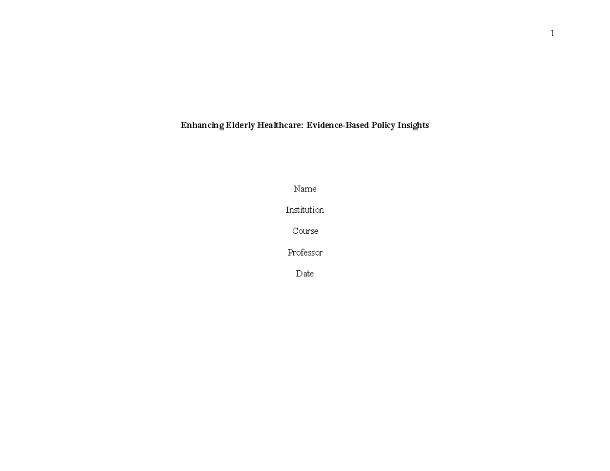-Evidence Tables - variety - Enhancing Elderly Healthcare: Evidence ...