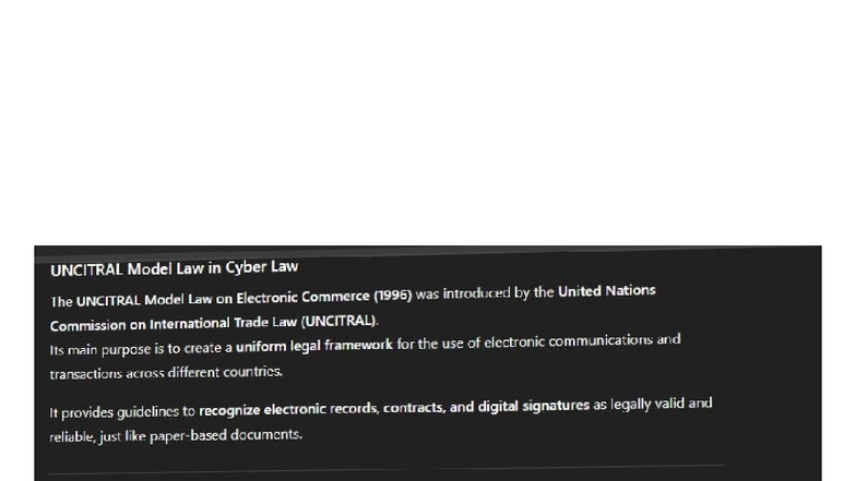 Cyber Law Sessional Notes: UNCITRAL Model Law & Security Challenges ...
