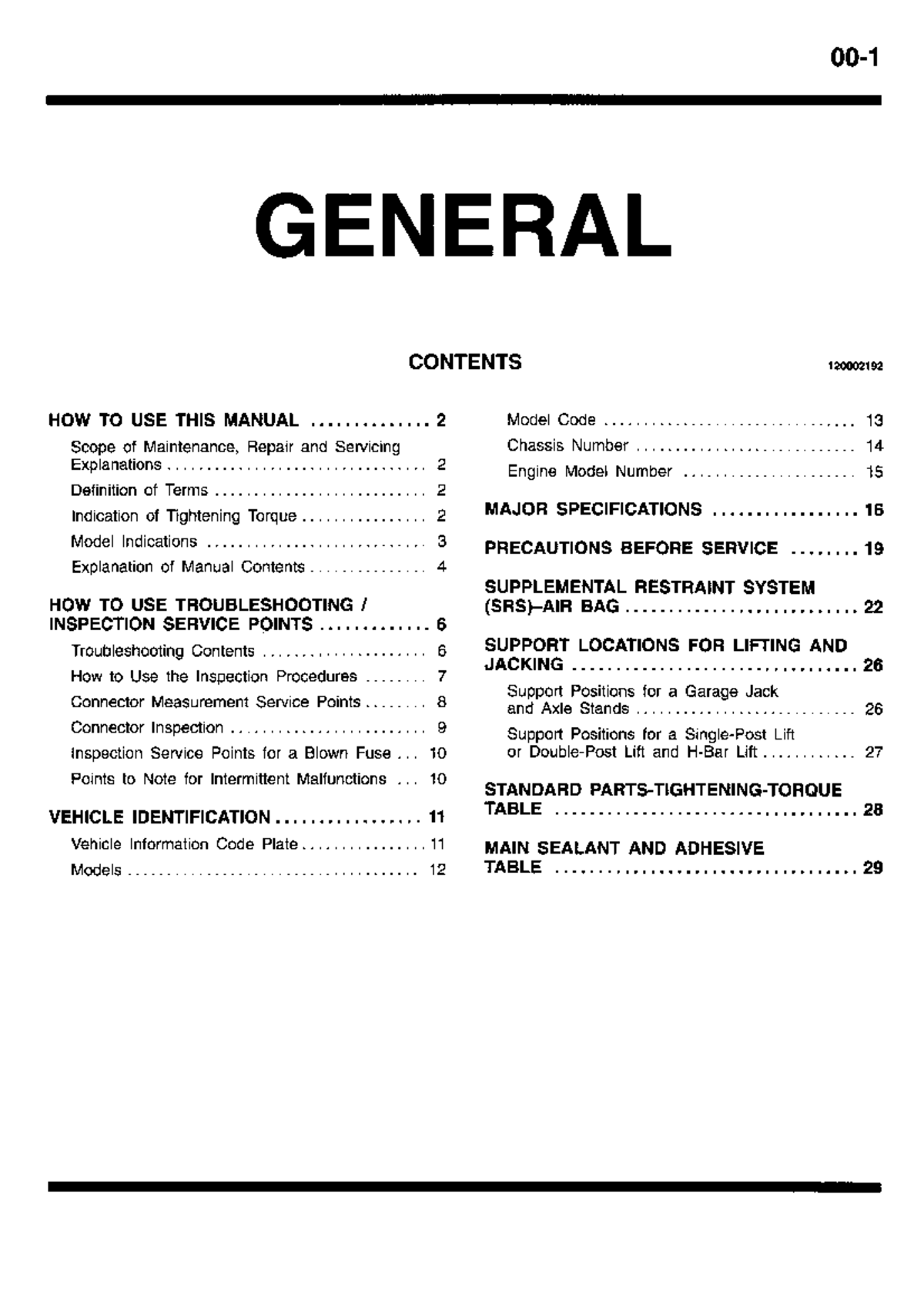 00 General L400 - Maintenance and Repair Manual Overview - Studocu