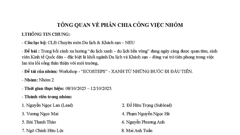 SẢN PHẨM THEO TỪNG BAN - áddsa áda sqwd - TỔNG QUAN VỀ PHÂN CHIA CÔNG ...