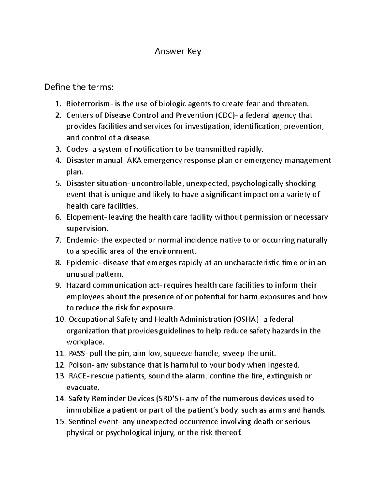 Chapter 10 study guide answer key - Answer Key Define the terms ...