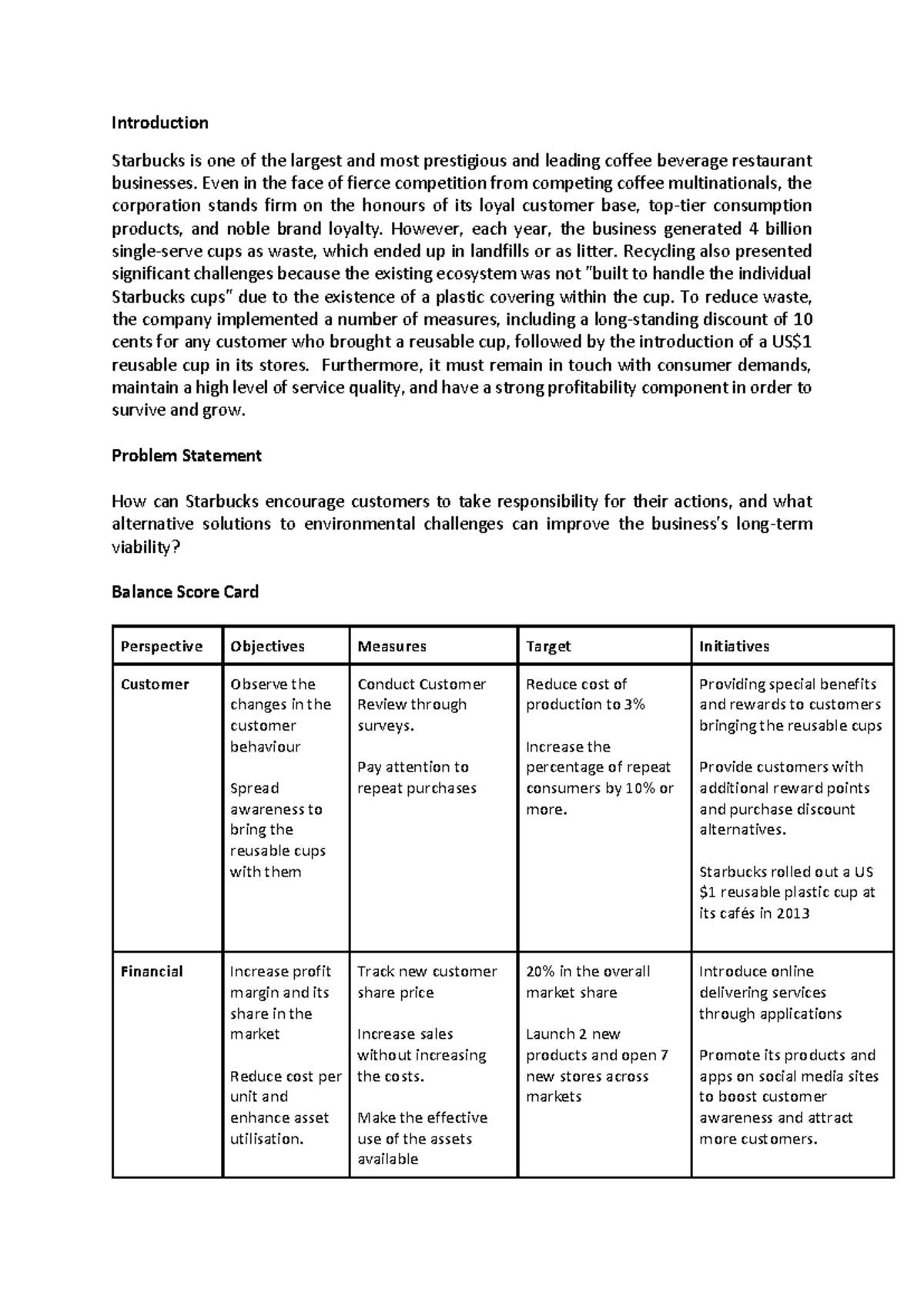 Case 3 Notes Behavioral Economics and the Starbuck's Cup Problem ...