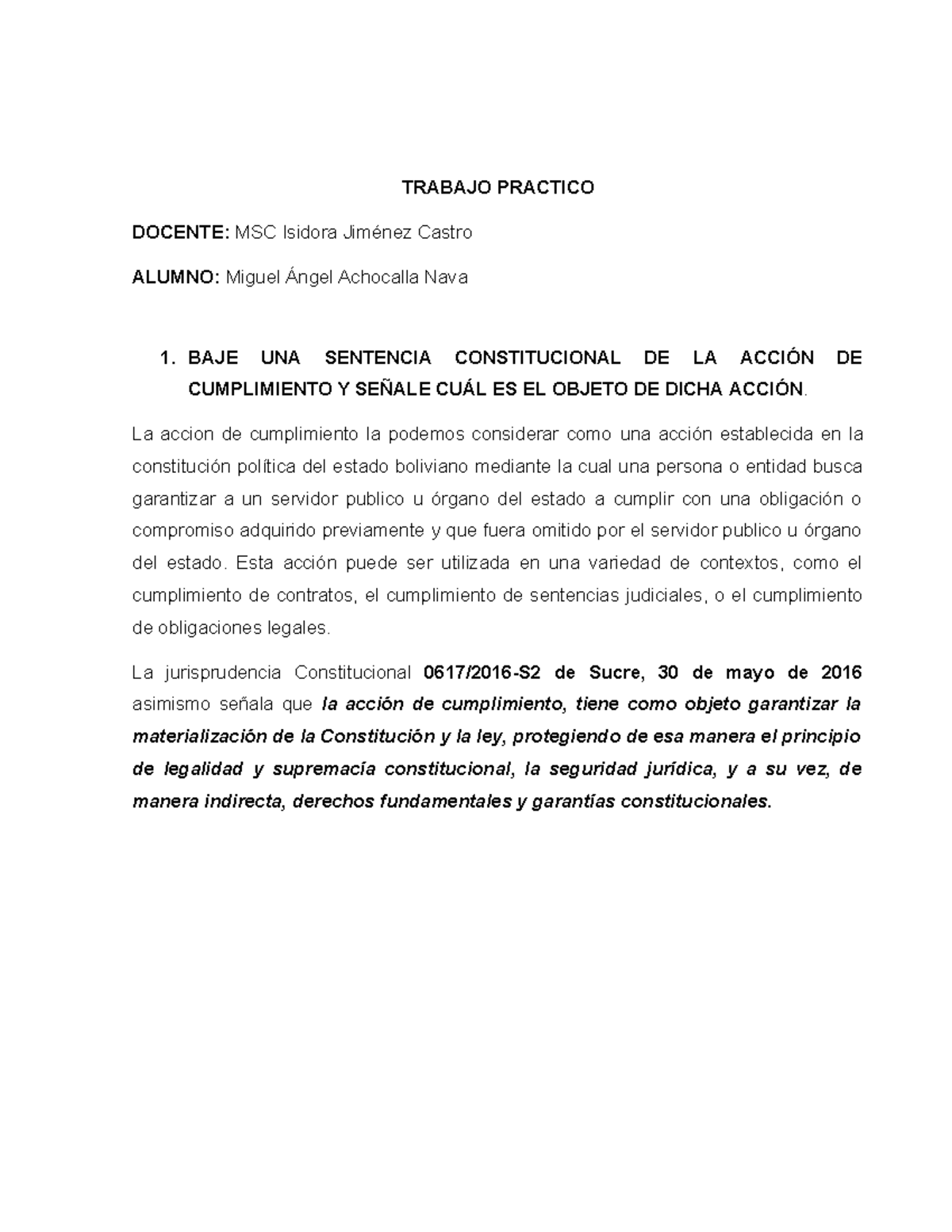 Acción de Cumplimiento y Autodeterminación Informática - MSC - Studocu