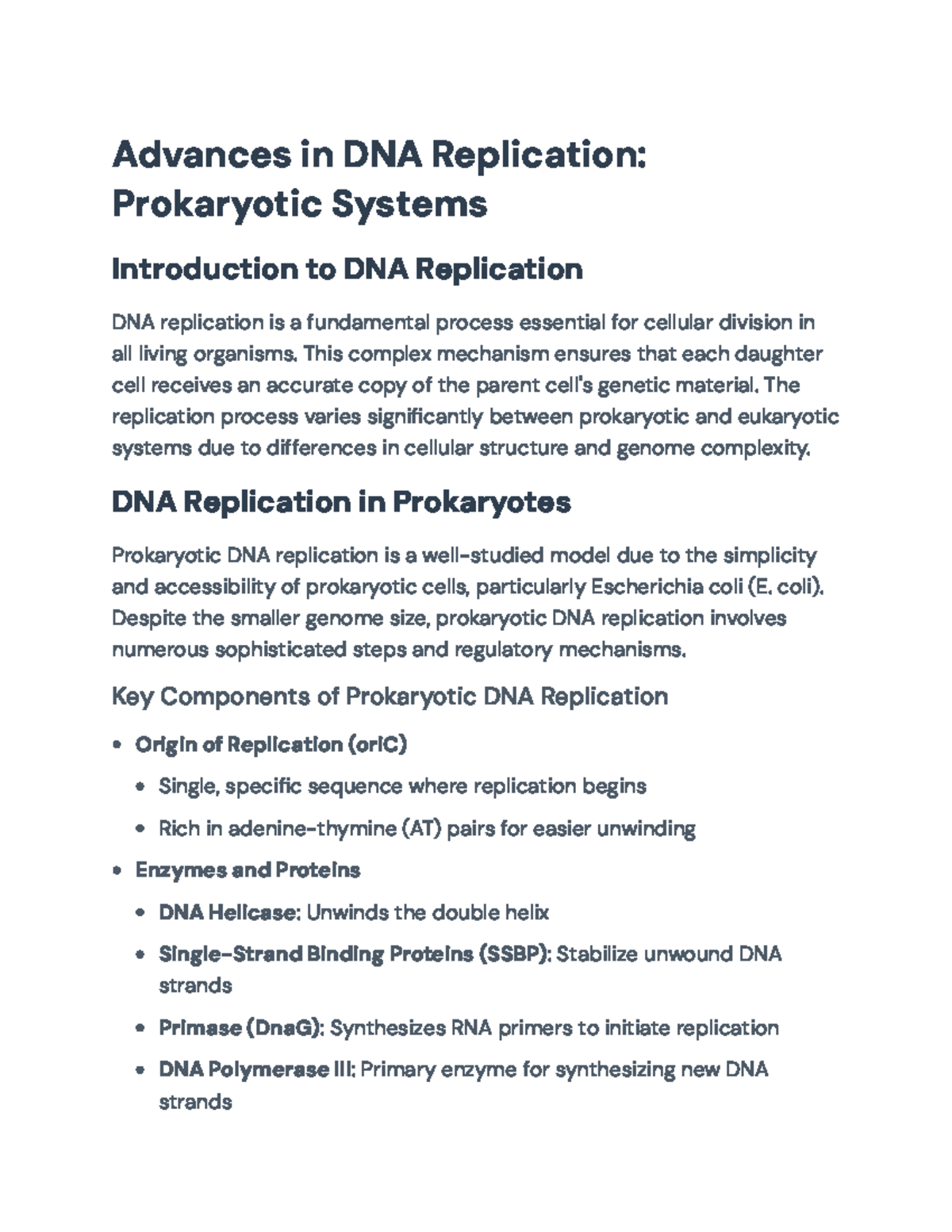 Prokaryotic DNA Replication: Mechanisms, Stages, and Comparisons ...