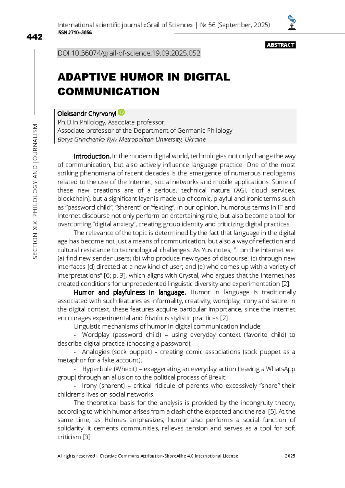 Adaptive Humor in Digital Communication: Insights from Philology and ...
