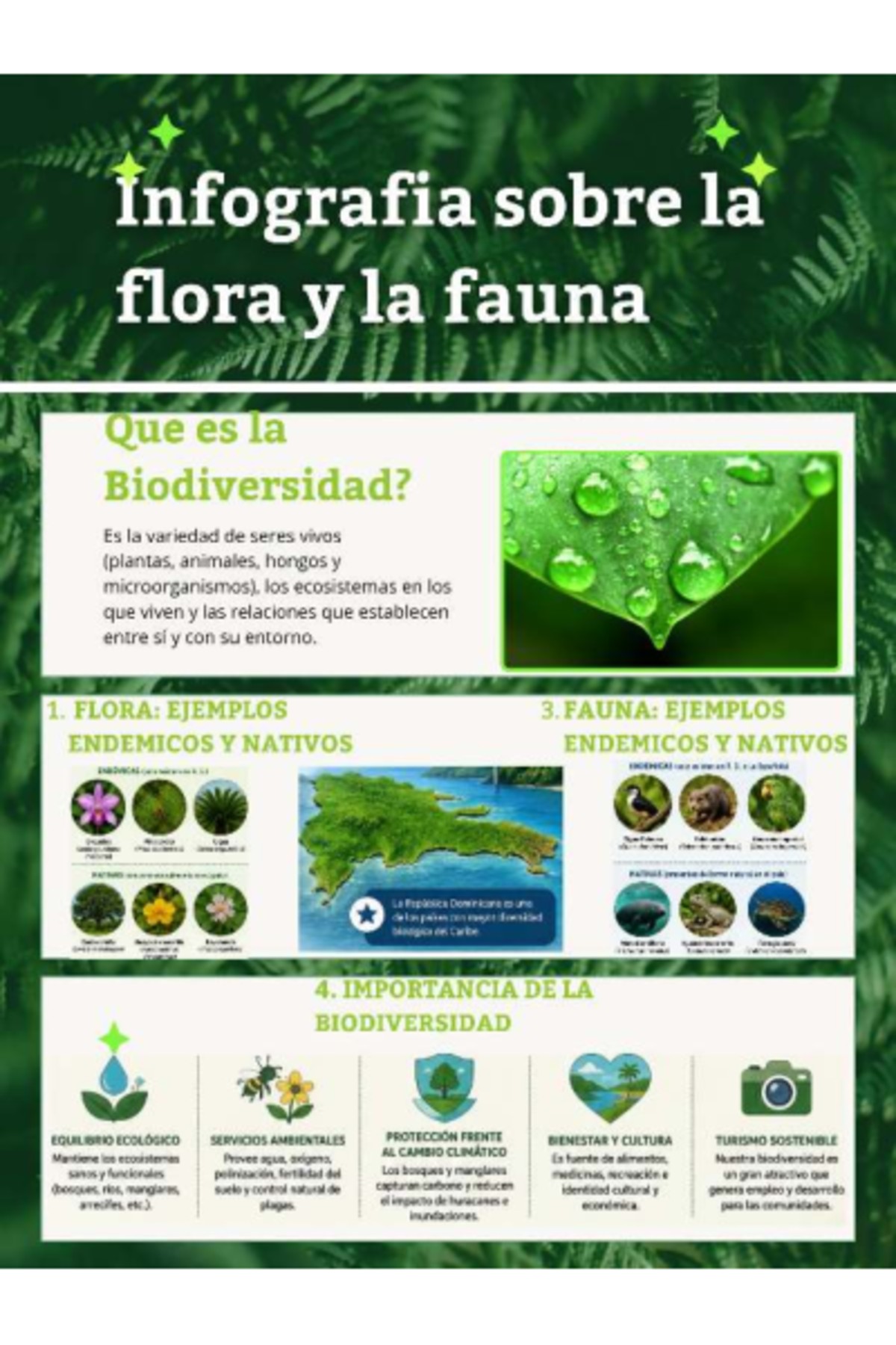 Infografía sobre la Biodiversidad de Flora y Fauna en R.D. - Studocu