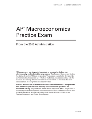 AP Macroeconomics Macro Unit 3 MCQ Test Booklet for Students - Studocu
