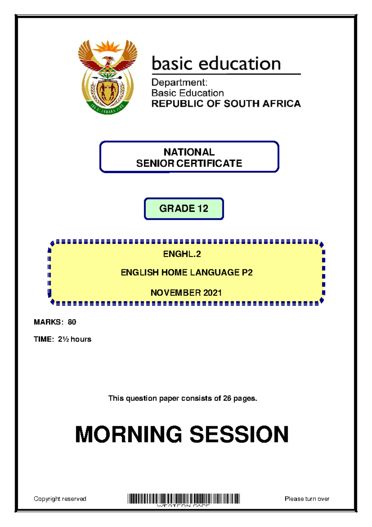 English HL P2 Nov 2021 Exam Paper Analysis and Guidelines - Studocu