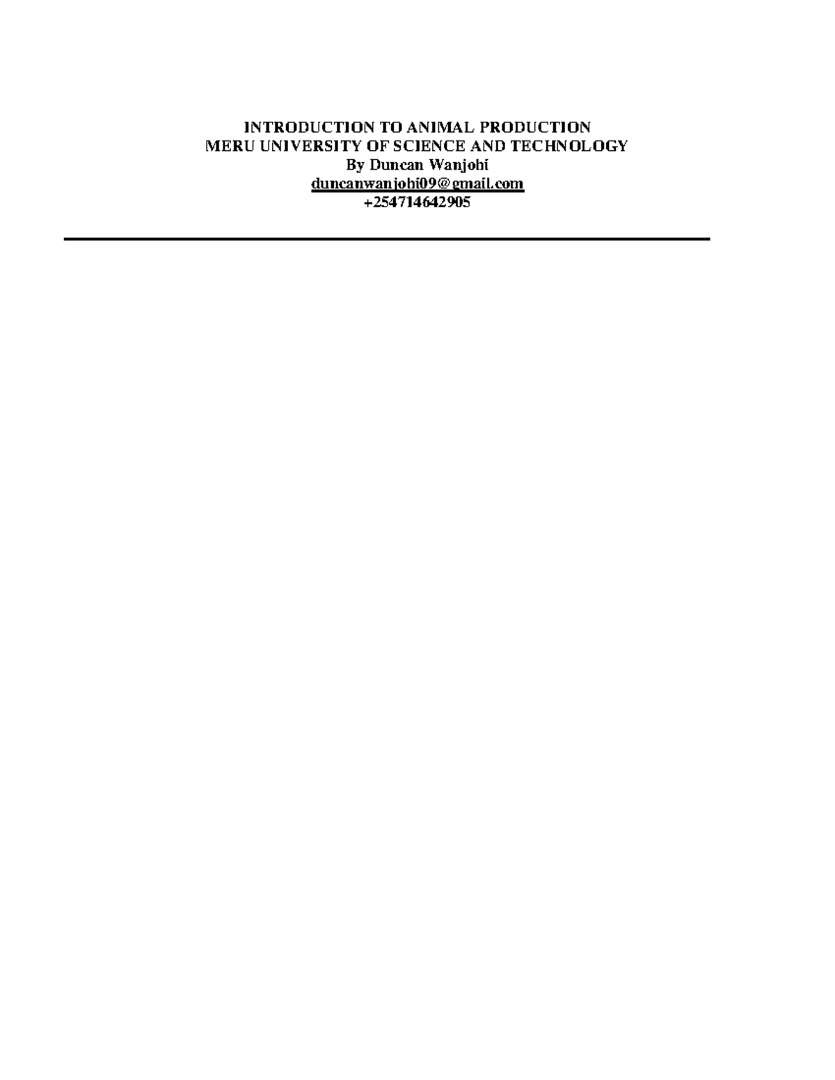 Introduction to Animal Production: Key Concepts and Practices - Studocu