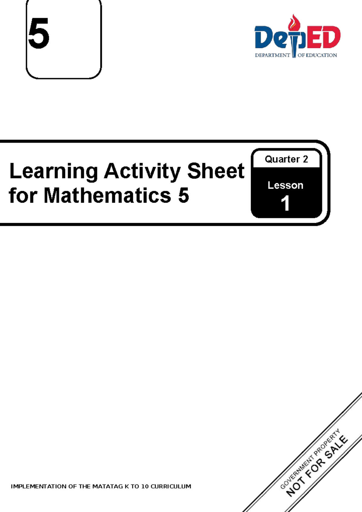 F2 Q2 WS MATH-5 Lesson 1: Division of Fractions Activity Sheet - Studocu