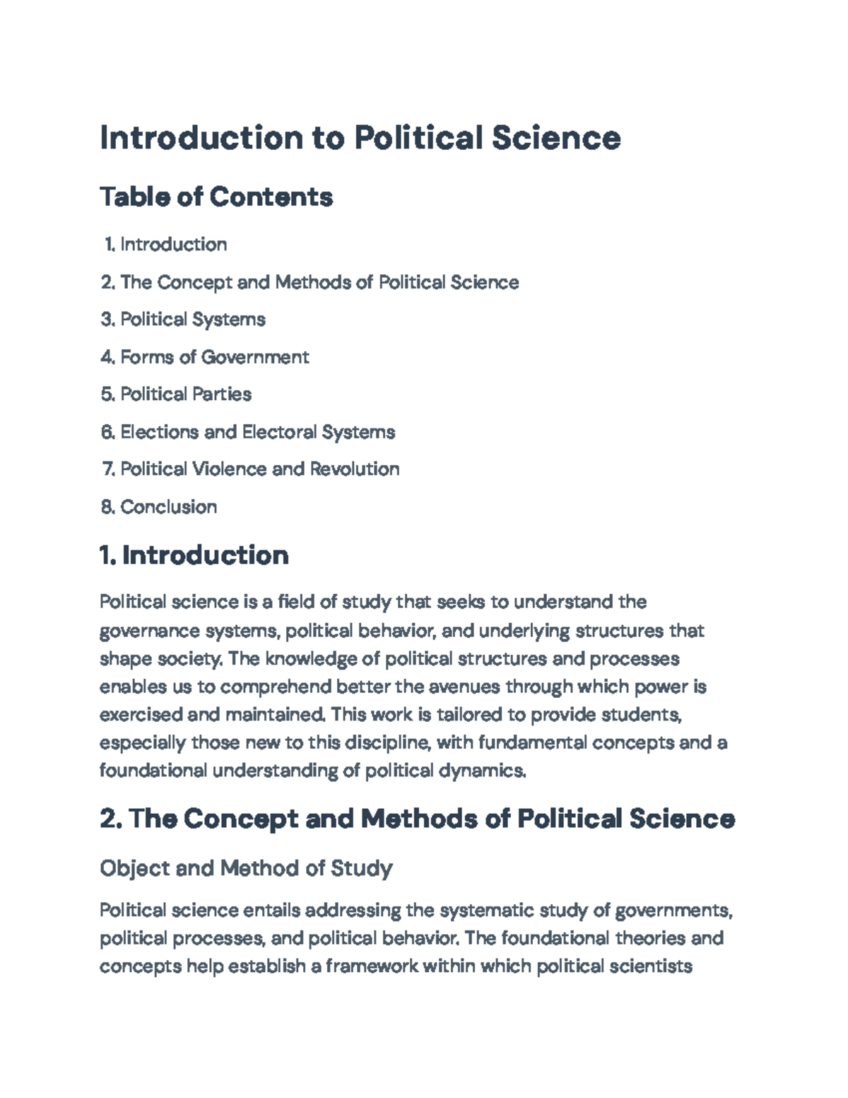 Intro to Political Science Concepts: Systems, Parties, and Elections ...