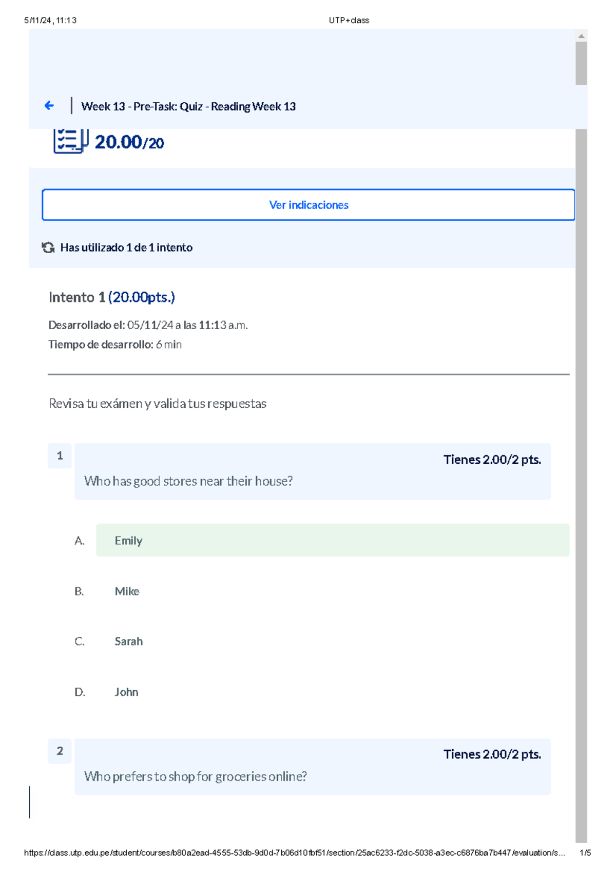 Week 13 - Pre-Task Quiz - Reading Comprehension Questions - Studocu