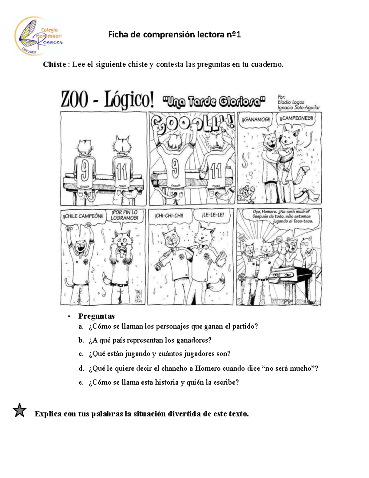 Fichas de Comprensión Lectora Nº 2 - 5° Básico - Studocu