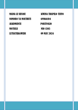 [Solved] Re fe maina a magorontu ka moka a o ithutilego ka ona mo ...